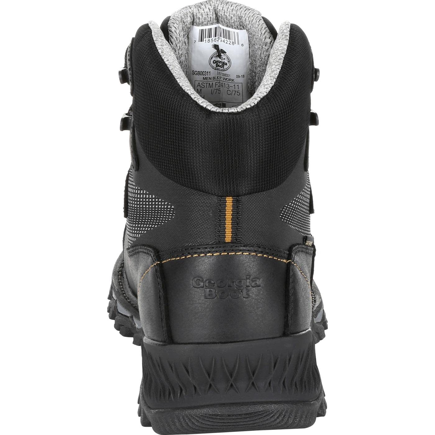 Georgia Boot Rumbler Men Blk 6" Work, Black, 10