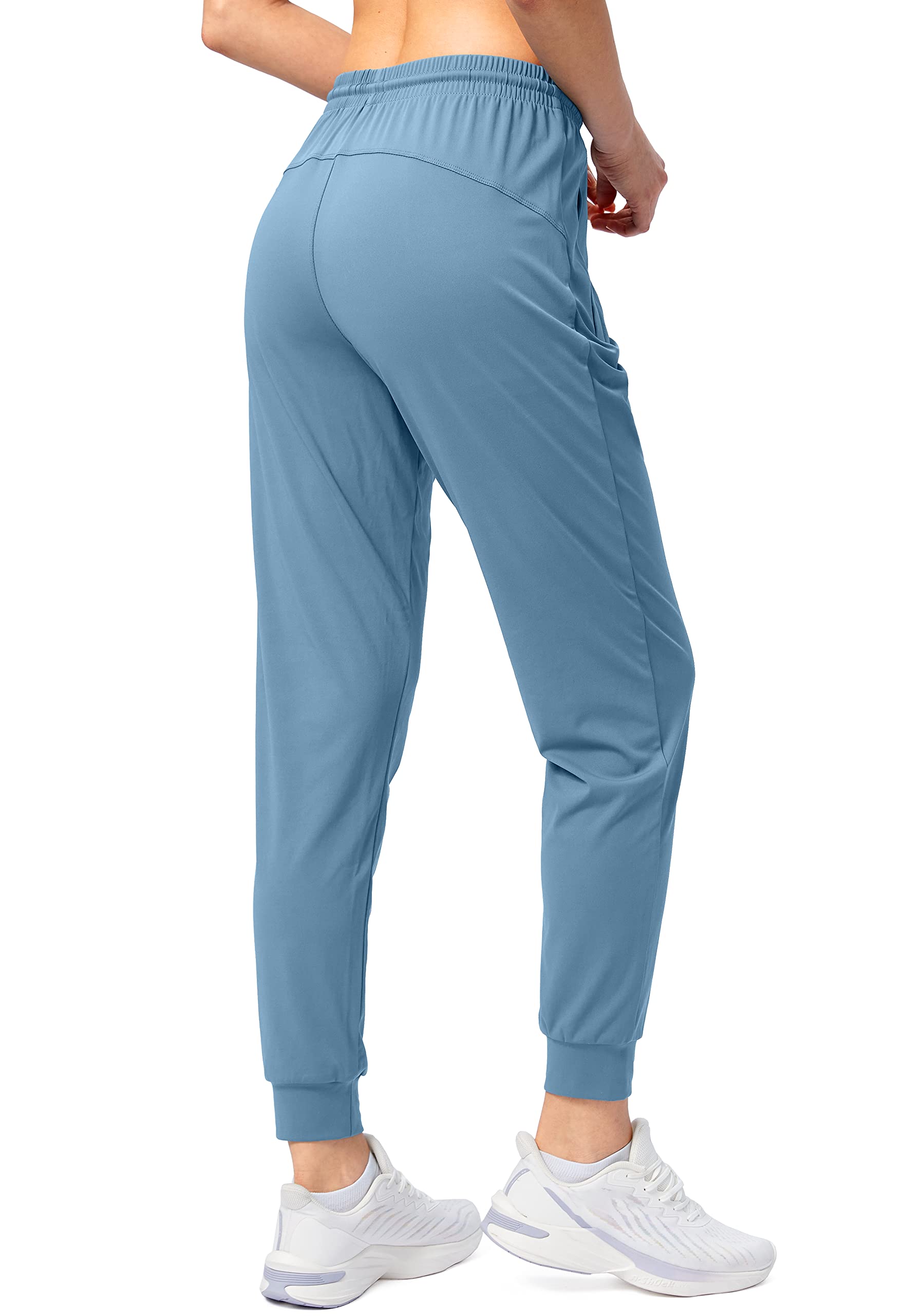 G Gradual Women's Joggers Pants with Zipper Pockets Tapered Running Sweatpants for Women Lounge, Jogging (Slate Blue, X-Large)