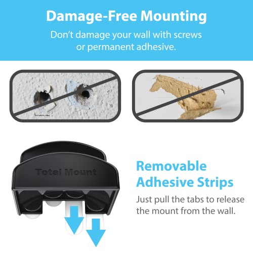 TotalMount Headphone Hanger β Includes Removable Adhesive Strips for Easy, Damage-Free Wall, Desk, or PC Mounting (Premium Black Headphone Hook β One Pack)