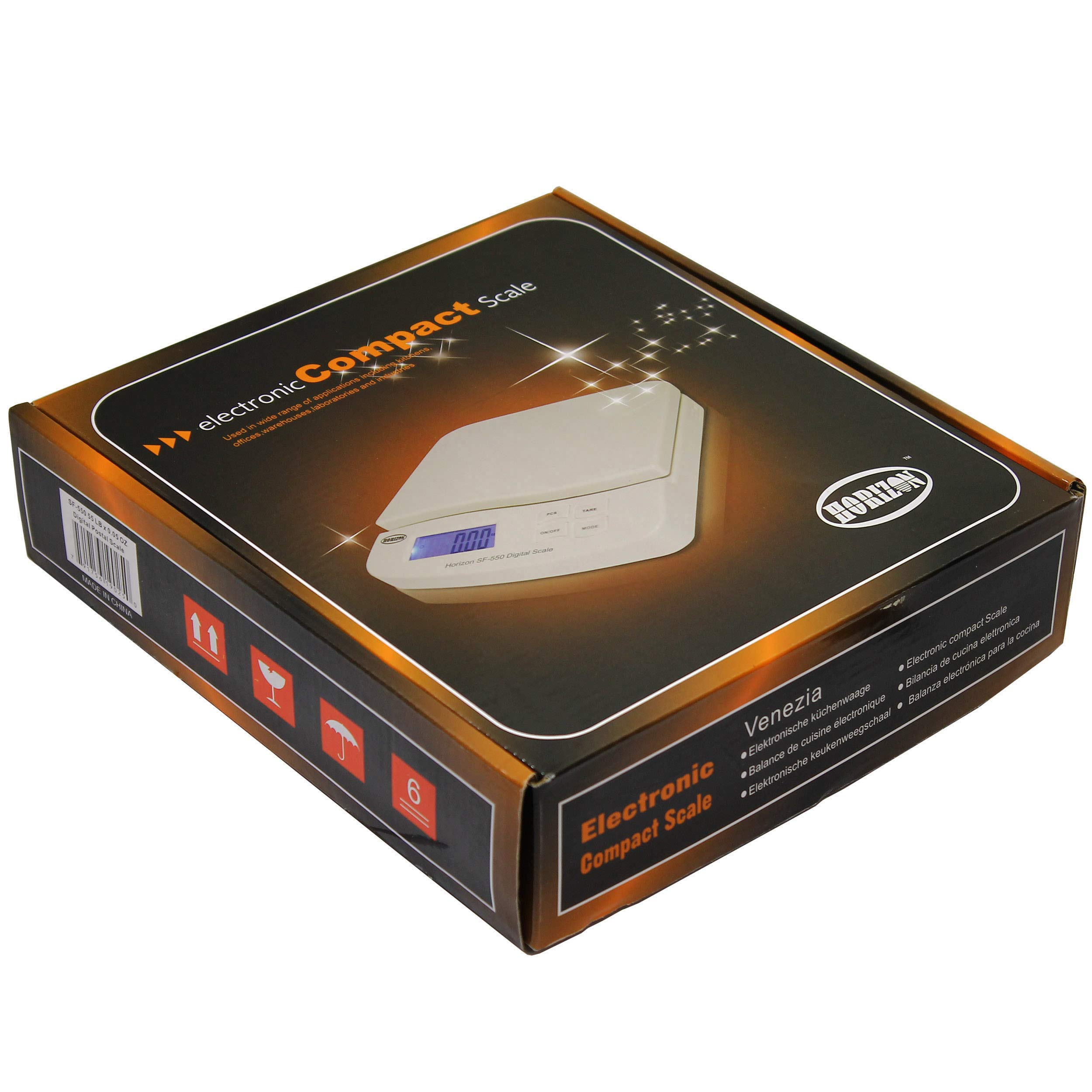 Horizon SF-550 55 LB x 0.1 OZ Digital Postal Shipping Scale with Counting Function, Auto Read Hold, 1 Gram Accuracy