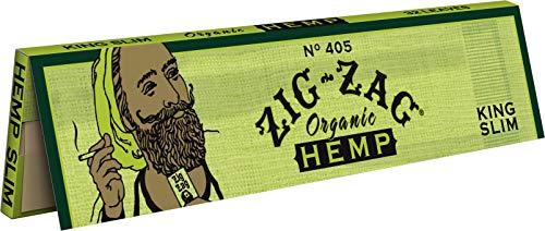 ZIG-ZAG Rolling Papers - Organic Vegan Hemp Rolling Papers - King Size Slim 110mm - Slow and Even Burn - Choose Your Size: 6 or 24 Packs - Unbleached, Additive-Free Papers (6 Packs)