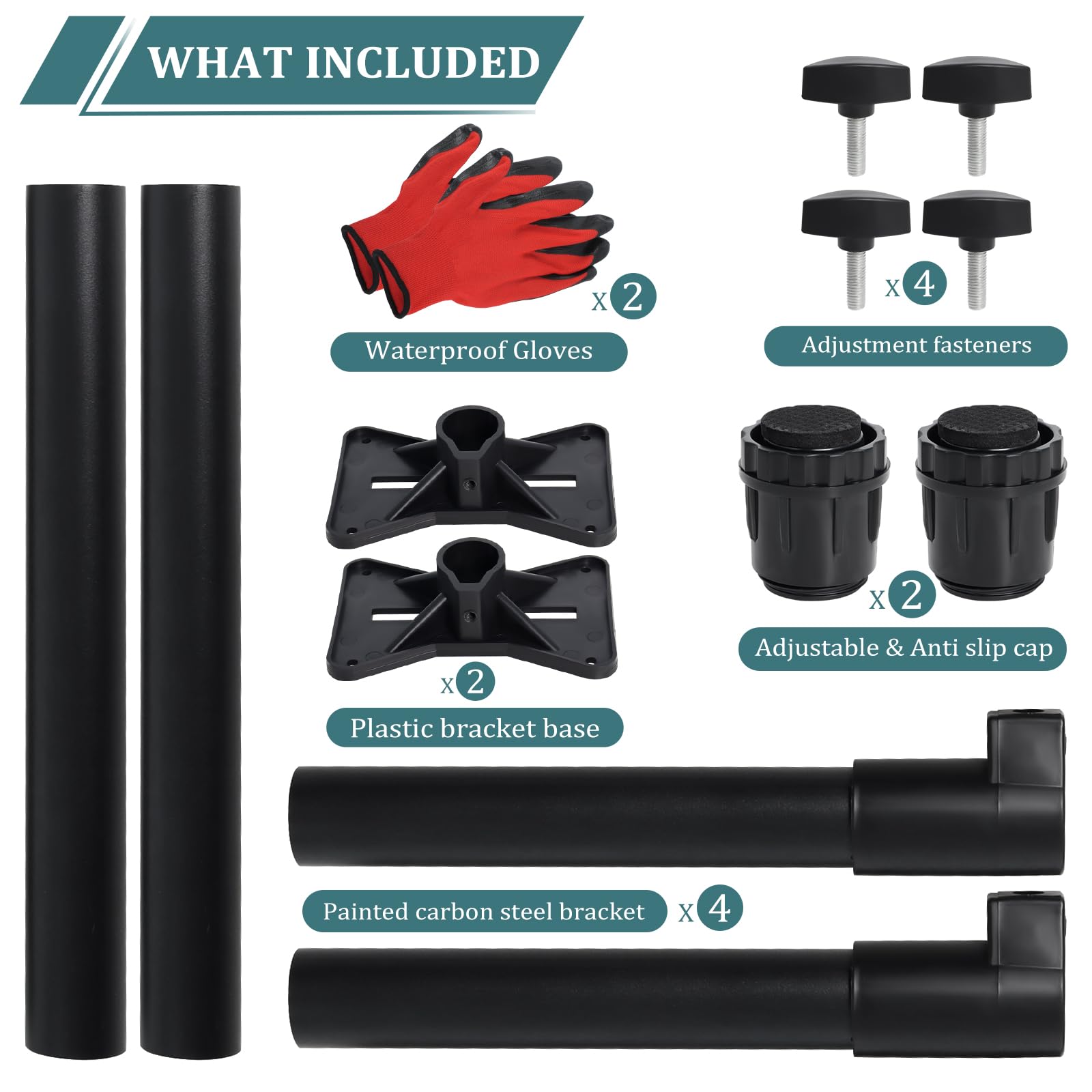 Undermount Sink Mounting Brackets, Stainless Steel Adjustable kitchen sinks undermount Legs Installation and Repair Kit Support System with Waterproof Gloves.(13.8-23.6inches)