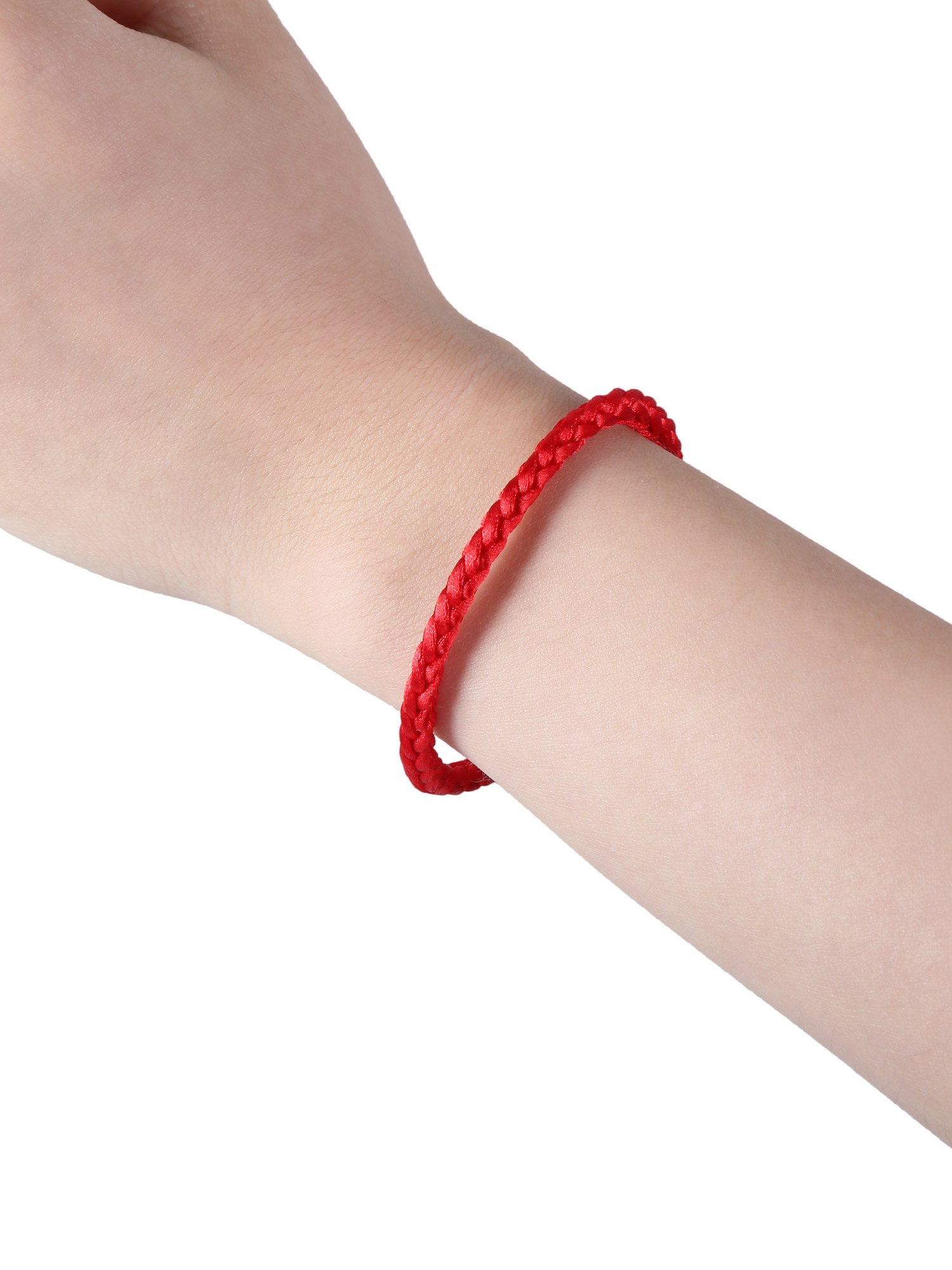 Gejoy 12 Pieces Handmade Kabbalah Red String Bracelet Adjustable Luck Bracelet with 2 Pieces White Bead for Success