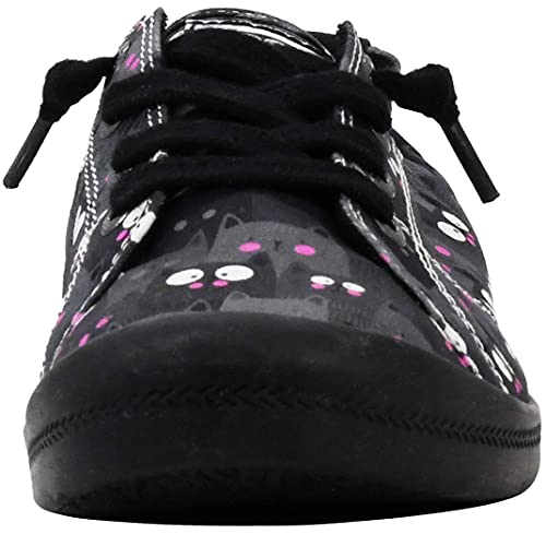 Skechers BOBS Women's Beach Bingo-Kitty Pack Sneaker, Black/Black, 8.5 M US