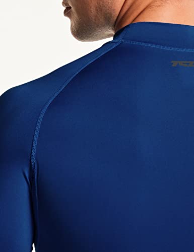 TSLA Men's UPF 50+ Long Sleeve Rash Guard, UV/SPF Quick Dry Swim Shirt, Water Surf Swimming Shirts, Basic Guard Navy, X-Large