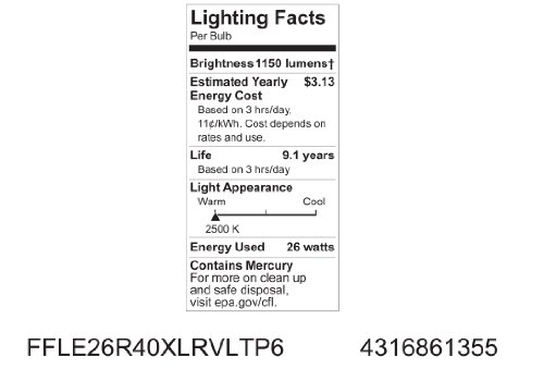 GE 61355 Reveal 26-Watt Indoor Floodlight R40 Compact Fluorescent Bulb