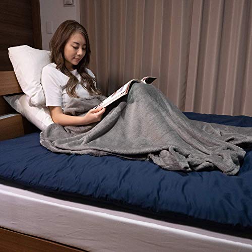 FULI Japanese Futon Mattress, Foldable & Portable Floor Lounger Bed, Roll Up Sleeping Pad, Shikibuton, Made in Japan (White, Full)