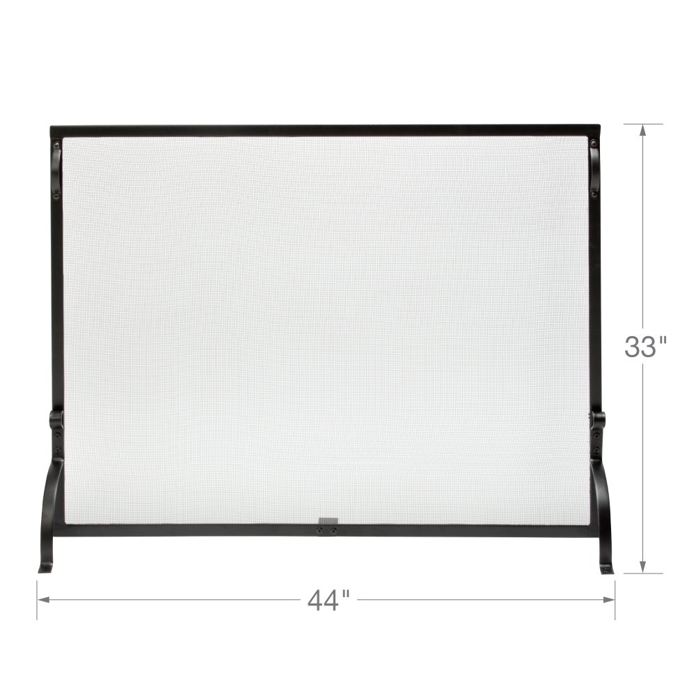 UniFlame, S-1028, Medium Wrought Iron Spark Guard Fireplace Screen (44" Wide x 33" Tall)