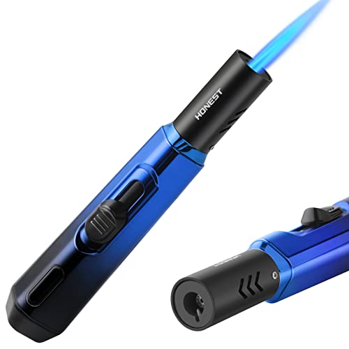 REDBANK Torch Lighter, Butane Lighters,Refillable Torch Lighter,Windproof Butane Refillable Gas Long Lighter (Butane Gas Not Included) (Blue-Long)
