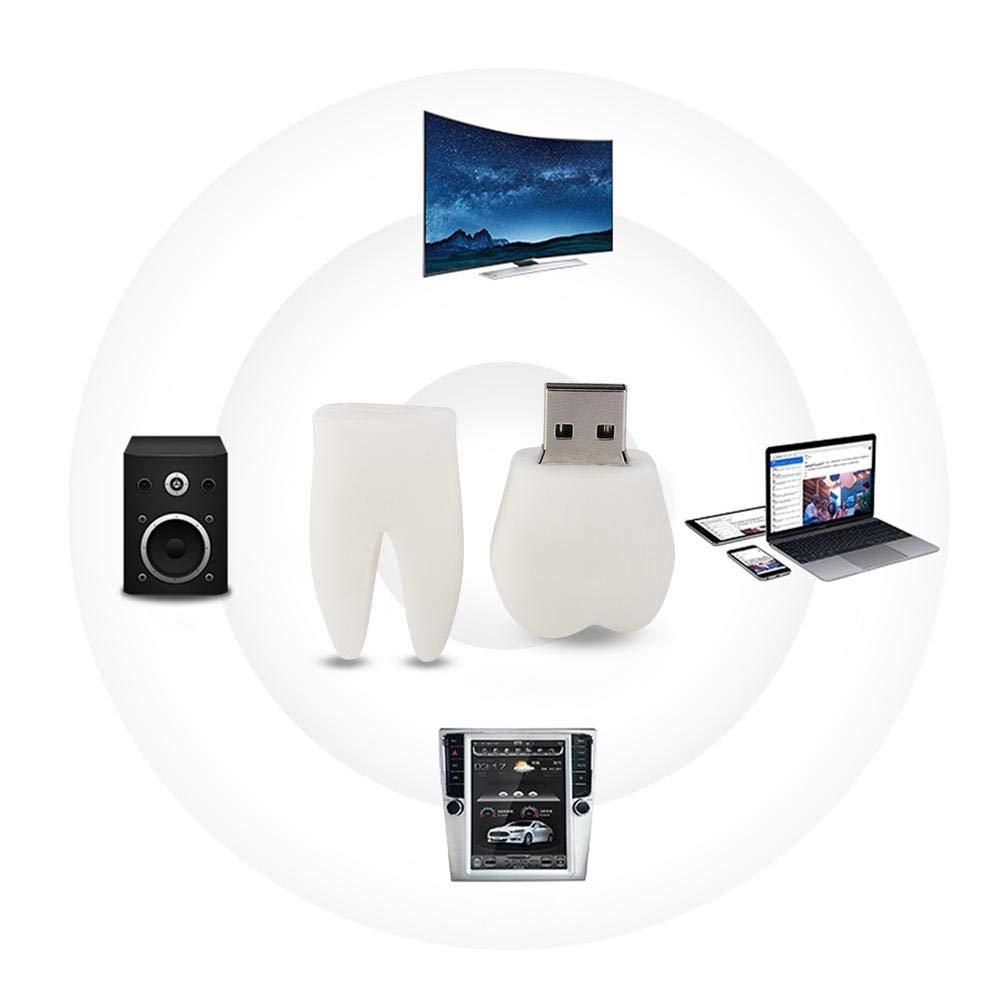 Furnoor Tooth Shape USB Storage, Tooth Shape Flash Drives Storage USB 2.0 Interface U Disk Memory Stick 16G Drive Storage