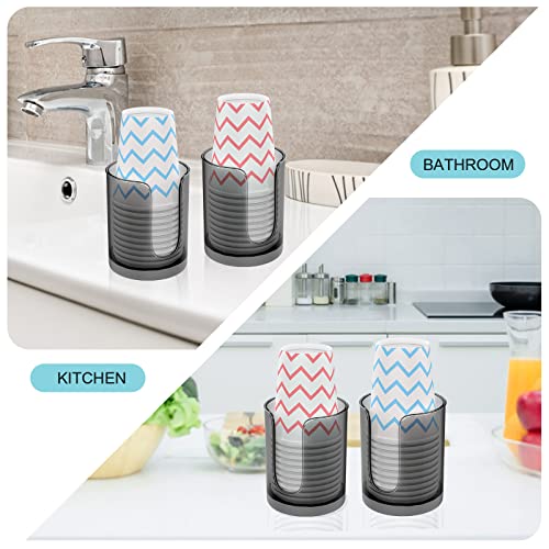 Transparent Black Bathroom Cup Dispenser for 3-4 oz Cups Pack of 1(No Cups Included)
