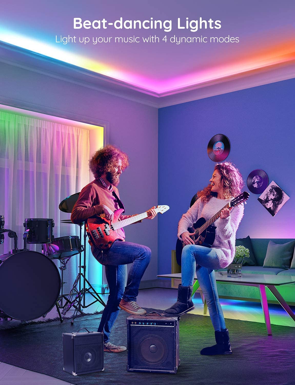 Govee 16.4ft RGBIC LED Strip Lights, Segmented Control, App Control, Remote and Control Box, Enhanced Music Mode, Scene Modes, LED Light Stip for Parties, Room, Kitchen, Holiday, Home Decor