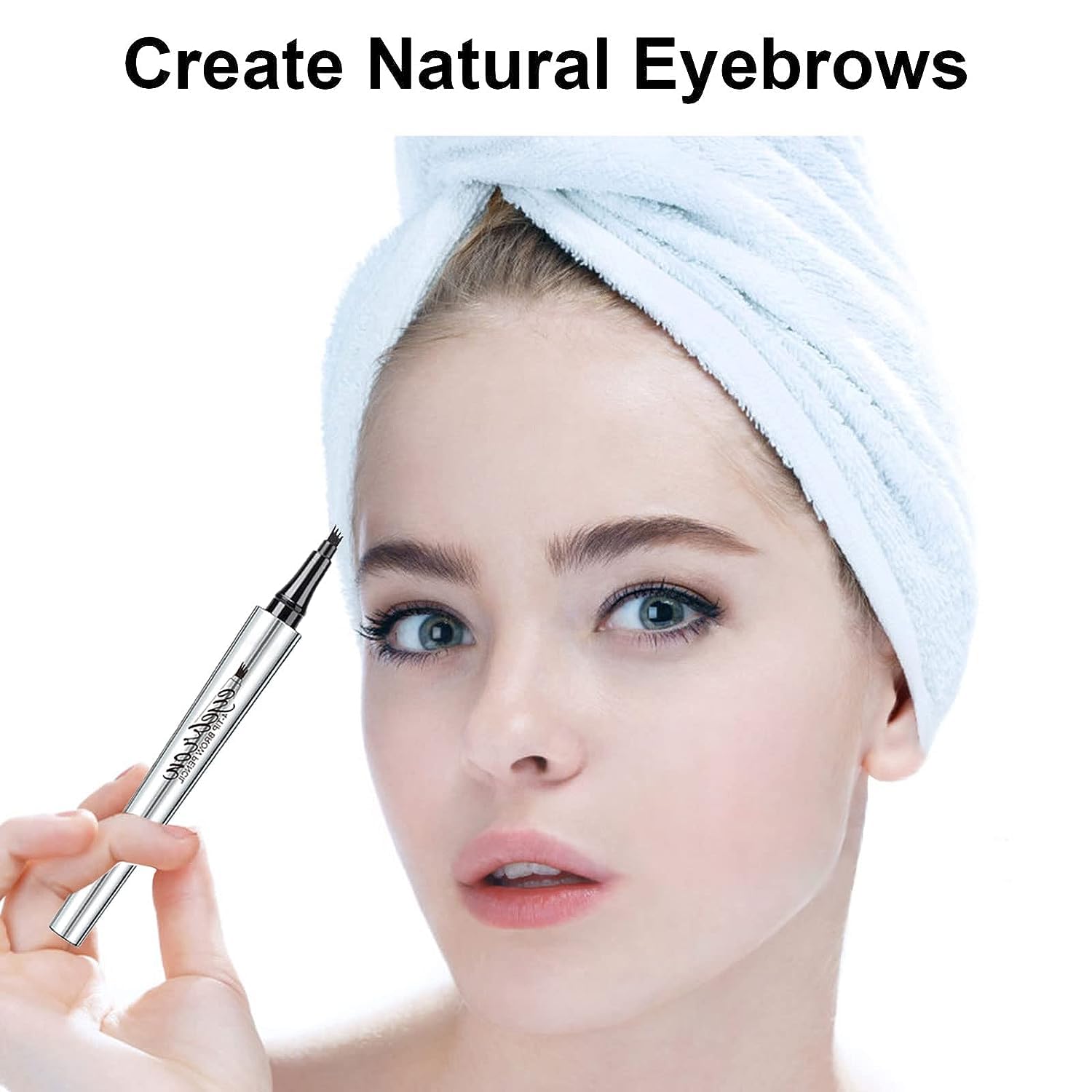 Huieter Eyebrow Microblading Pen, Eyebrow Pencil with an Upgrade Micro-Fork Tip Applicator, Waterproof Long-Lasting Microblading Pencil for Eyebrows, Microblading Pen for Natural Looking Brows Makeup