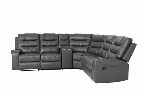 uhome Sofas, 2 Recliner Seat, Gray
