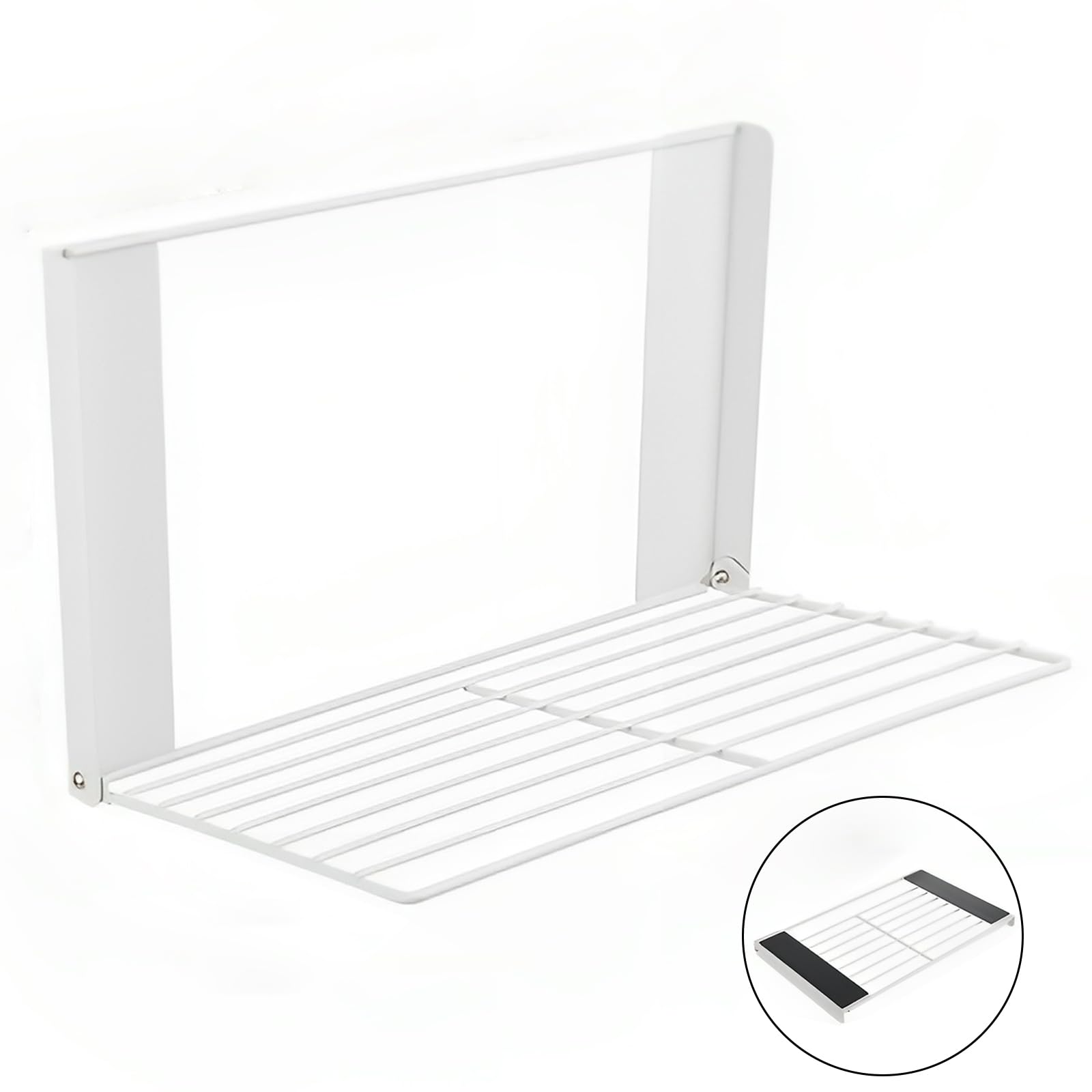 ROLIZOE Magnetic Multi-Purpose Organizer Shelf for Washing Machine Side Storage,Fridge Magnet Organizer Shelf,Towel Storage Rack for Bathroom, Laundry Room Magnetic Folding Shelf（White）