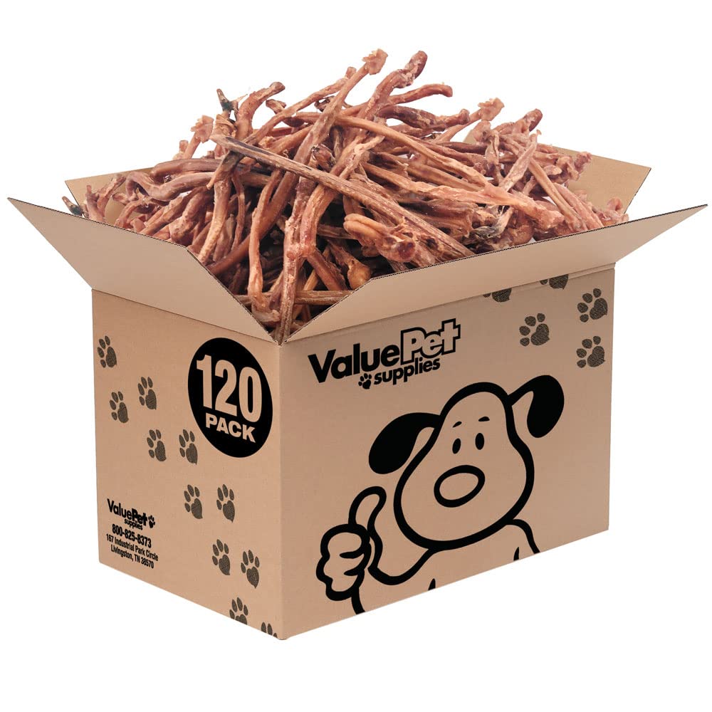 ValueBull Lamb Pizzle Sticks, 120 Count Bulk Pack - Natural Dog Treats, Grass-Fed