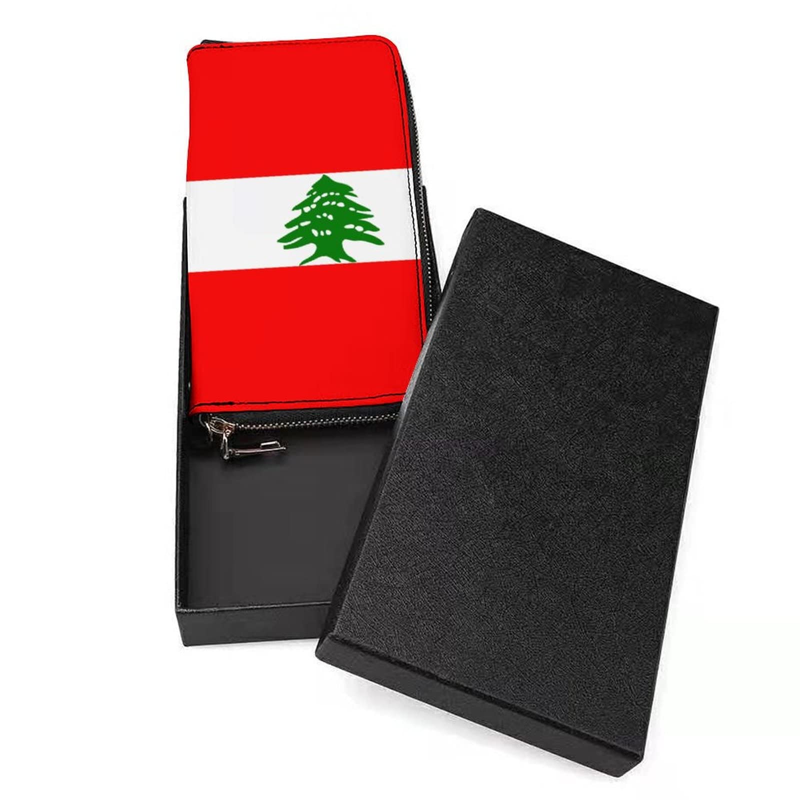 Lebanese Flag Wallet Vertical Clutch Wristlet Strap Long Purse with Pocket Handbag for Travel Work