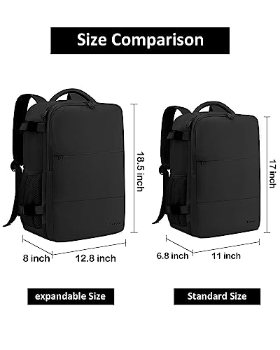 Travel Laptop Backpack, 40l Extra Large Laptop Backpack for Men Women, Business Carry on Backpack with USB Charging Port Fits 17 Inch Notebook, College Bookbag Duffel Bag for Weekender Work, Black