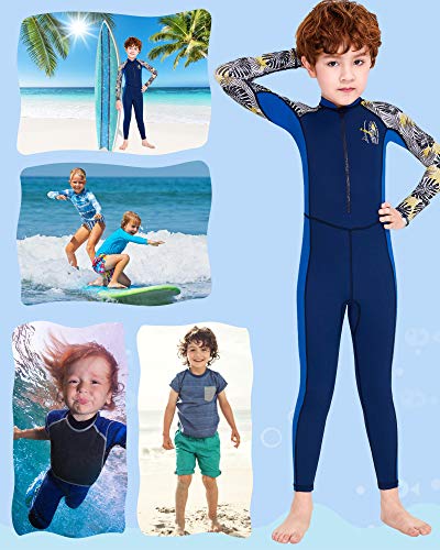 Full Cover Wetsuit for Toddler Quick Dry Thermal Swimsuit Sun UV Protection Bodysuit Zip Stretch Wet Suits for Diving Swimming