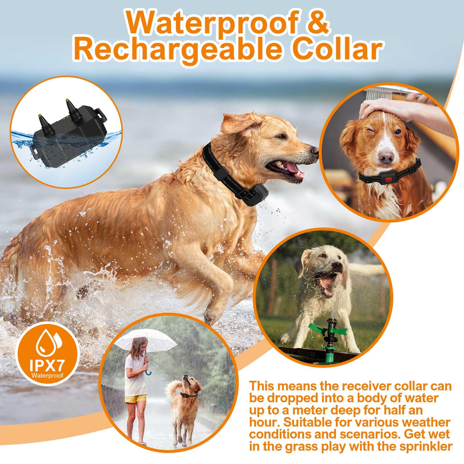 GPS Wireless Dog Fence - Electric Dog Fence with GPS, 2023 Waterproof Pet Containment System Range 99~2997FT, Tone/Vibration/Shock, Rechargeable Harmless & Adjustable Strength Suitable for All Dogs
