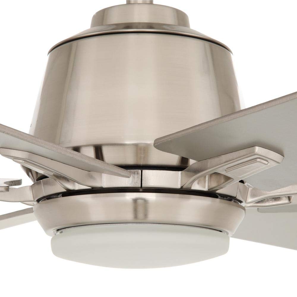 Home Decorators Collection Kensgrove 54 in. Integrated LED Indoor Brushed Nickel Ceiling Fan with Light Kit and Remote Control