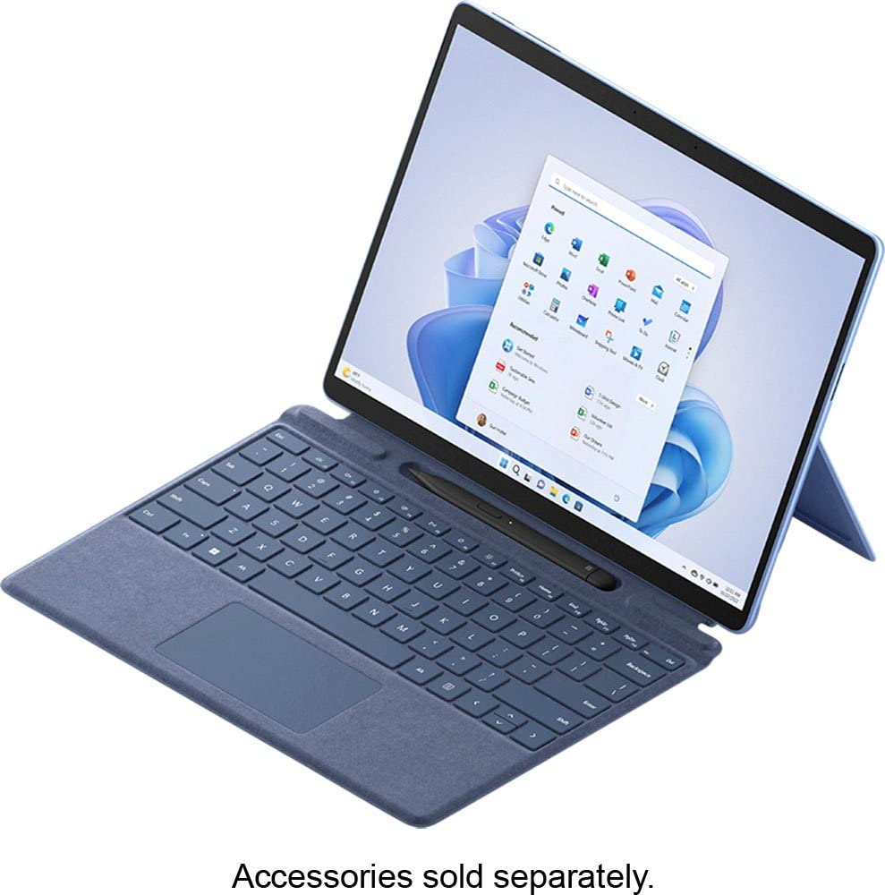 Microsoft Surface Pro 9, 13" Touchscreen 2-in-1 Tablet, 12th Gen Intel Core i5-1235U, Intel Iris Xe Graphics, 8GB DDR5 RAM, 256GB SSD, Windows 11h, Sapphire, Device Only, with MTC Stylus Pen