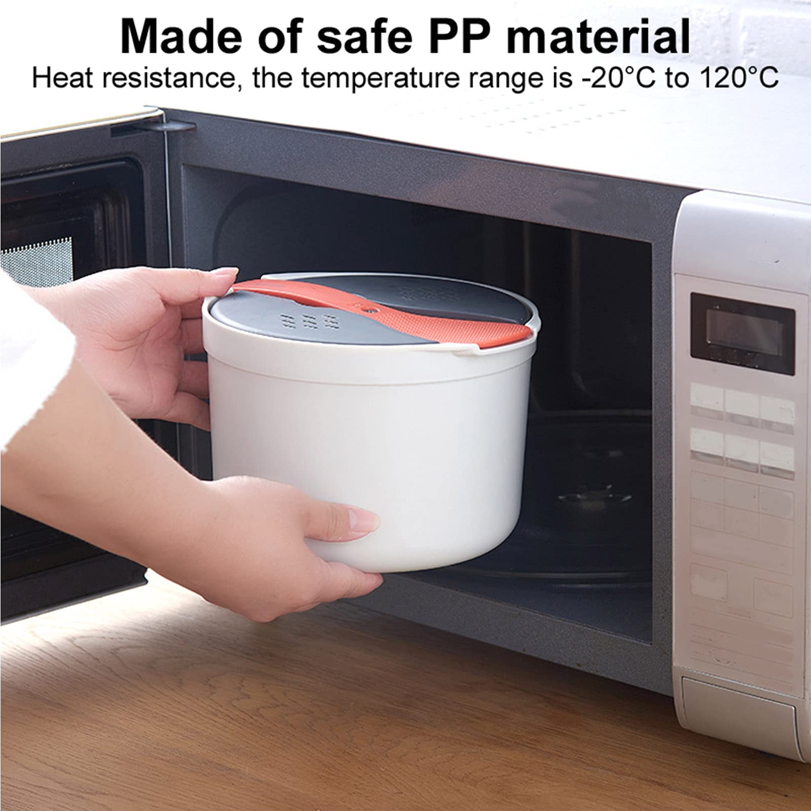 Microwave Pasta Cooker, Microwave Steamer for Vegetables, Microwave Pasta Cooker with Strainer Lid, Microwave Rice Cooker with Orange Scoop for Rice, Pasta, Vegetables