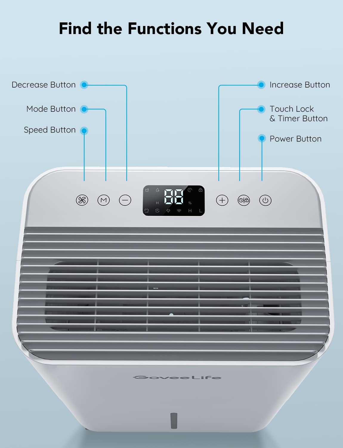 GoveeLife Smart Dehumidifier for Basement Upgraded, Max 50 Pint Energy Star Certified WIFI with Drain Hose Continuous Drainage, Remote Control Dehumidifiers Home, Bathroom, Closet