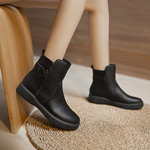 hot pink cowboy boots solid comfortable square heels buckle strap short booties round toe shoes high heel casual suede boots for women garden boot
