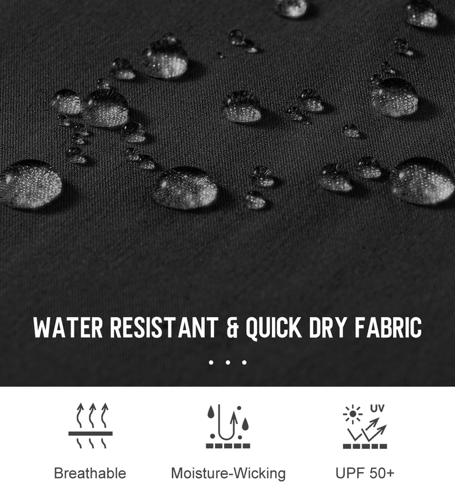 Gopune Women's Hiking Pants Lightweight Quick Dry Water Resistant Elastic Waist Workout Travel Athletic Joggers (Black,S)