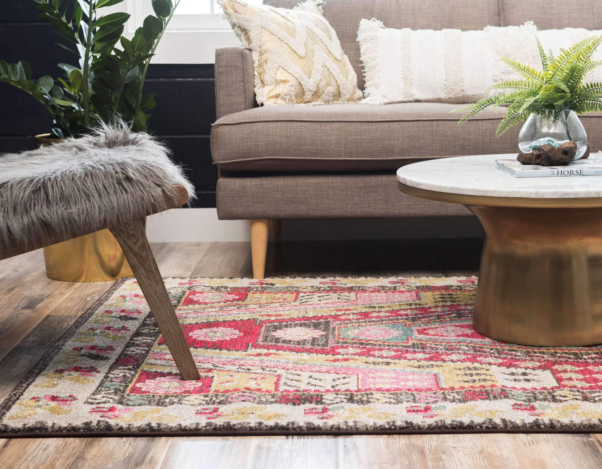 Unique Loom Sedona Collection Southwestern, Geometric, Border, Over-Dyed, Modern, Tribal, Abstract Area Rug, 9 ft x 12 ft, Multi/Beige