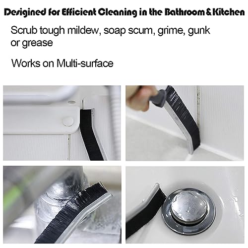 Gap Cleaning Brush Grout Cleaner Brush with Hard Handle Scrub Deep Tile Joints Stiff Angled Bristles for Showers, Bathtubs, Kitchens - Multi-Surface All-Around Household Cleaning Tool (2)