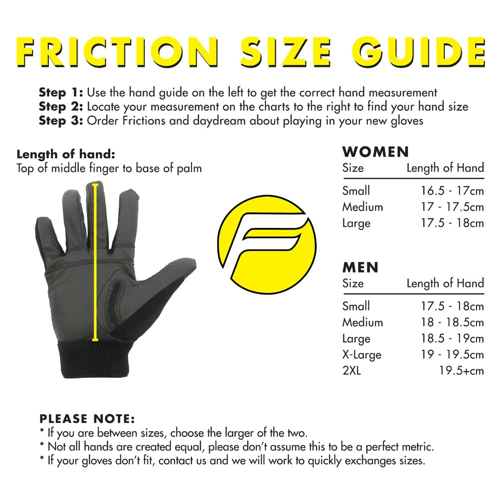 Friction Gloves DG Disc Golf Glove - Right Hand - Black - Men XXL