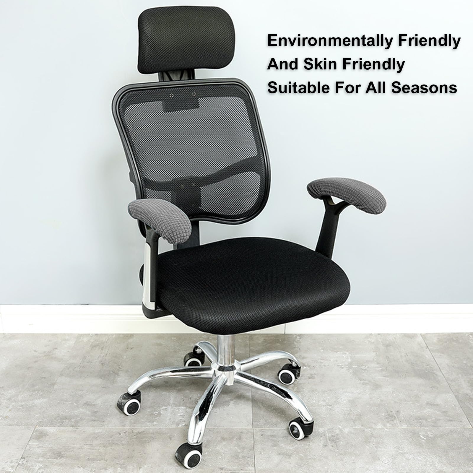 Guwewu Office Chair Arm Covers, 2 Pieces Elastic Armrest Cover, Suitable for Various Sizes of Computer Chair and Armchair (Dark Gray)