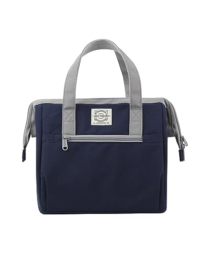 GOX Lunch Bag Women, Insulated Leakproof Lunch Boxes for Men, Large Capacity Reusable Lunch Container for Work Office Picnic or Travel (Navy)