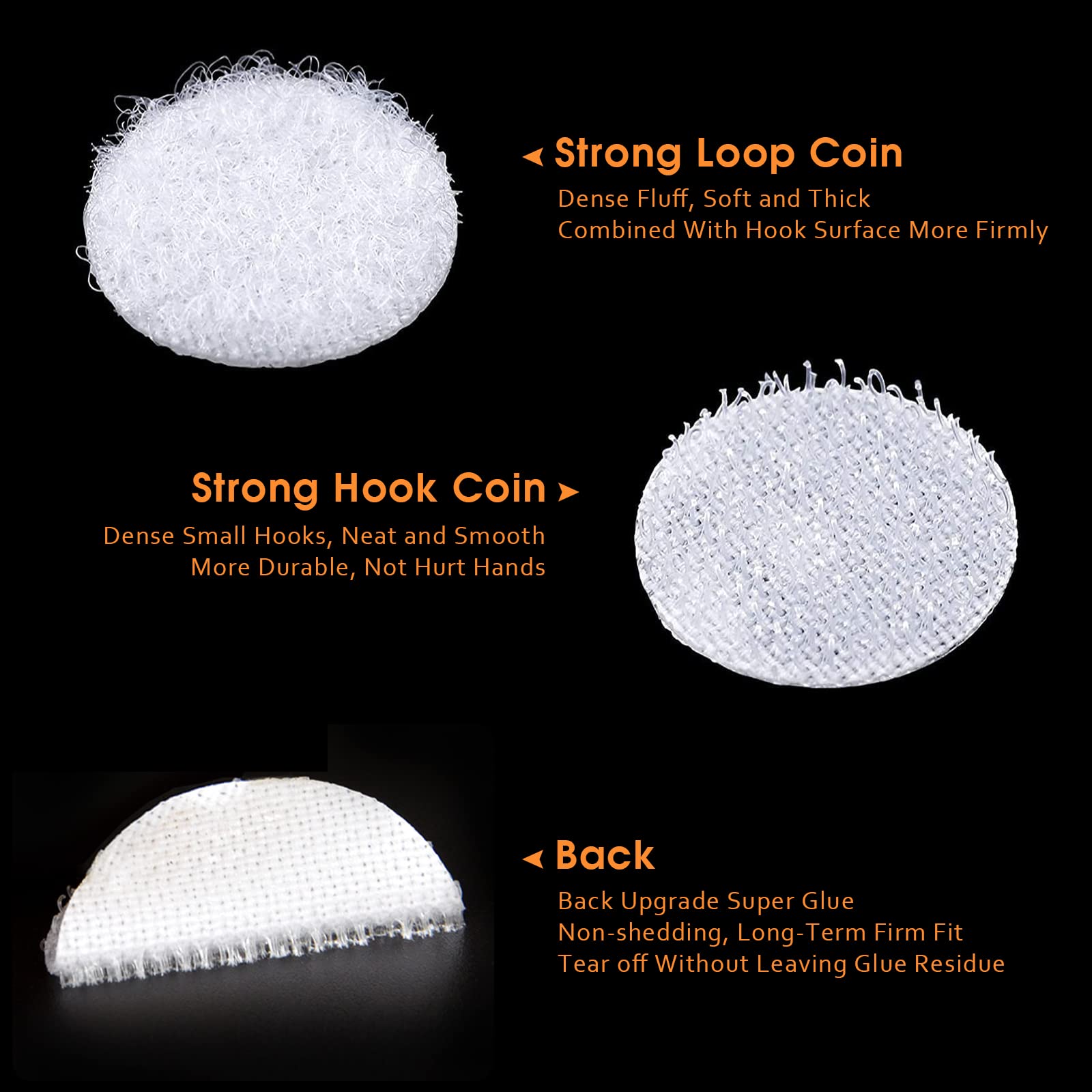 Self Adhesive Dots, 1080pcs (540 Pairs) 0.59β Diameter White Sticky dots, Hook & Loop dots with Strong Adhesive, Sticky Back Tapes 15mm for Classroom, Office, Home