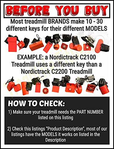 Treadmill Safety Key - Compatible with Various Sole Treadmills - 004374 V1