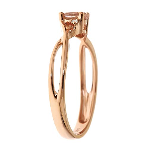 Gin & Grace 14K Rose Gold Genuine Morganite Ring with Diamonds for Women | Ethically, authentically & organically sourced (Oval-Cut) Shaped Morganite Hand-Crafted Jewelry for her |