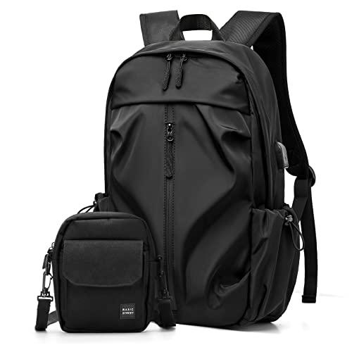 VGCUB Black Travel Laptop Backpack Airline Approved, Business Laptops Carry on Backpack with USB Charging Port,Waterproof College Bag Gifts for Men Women Fits 14 Inch Notebook,Small