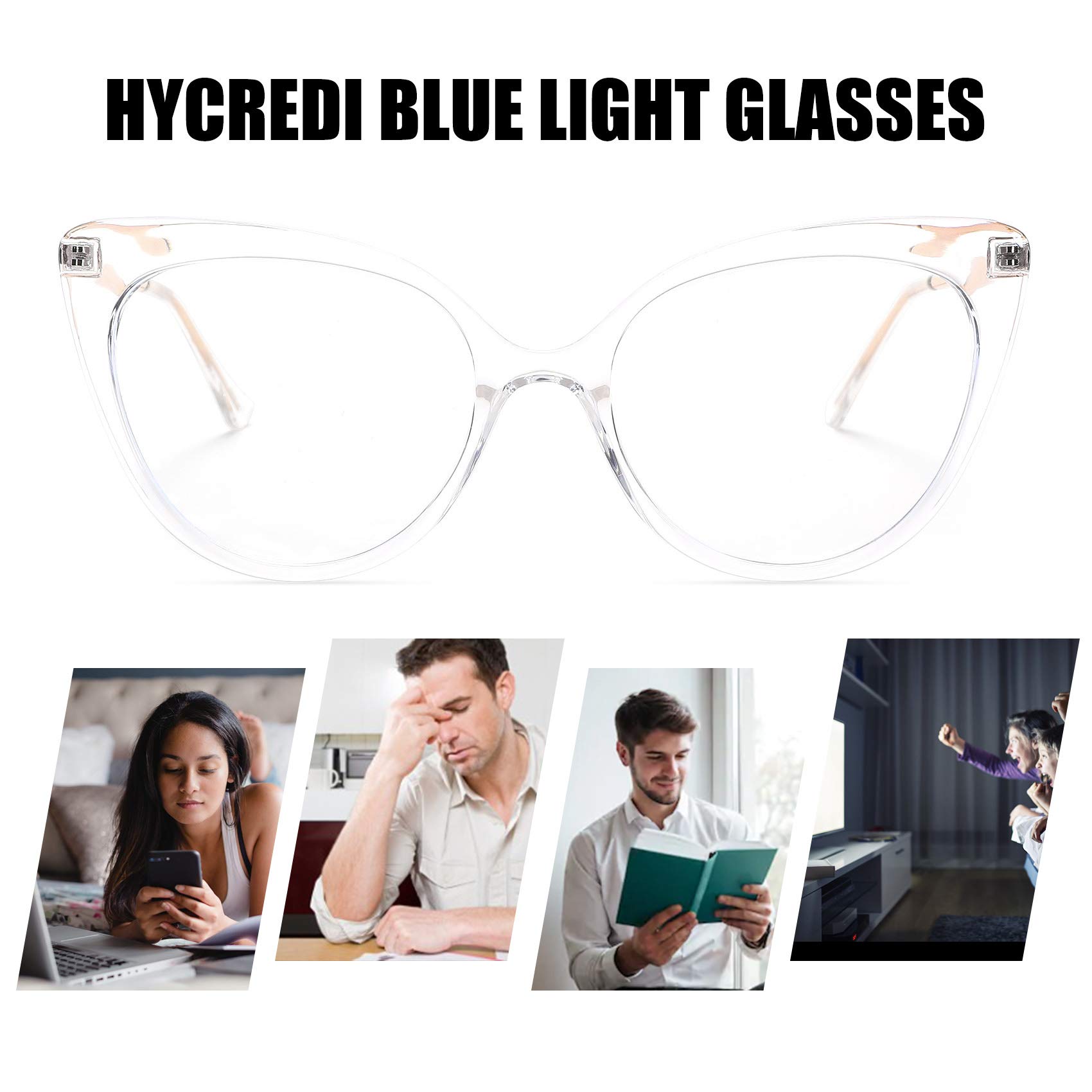 Hycredi Rimless Rectangle Sunglasses Men Women Retro Frameless Square Shade Y2k Sun Glasses Tinted Eyewear(Clear