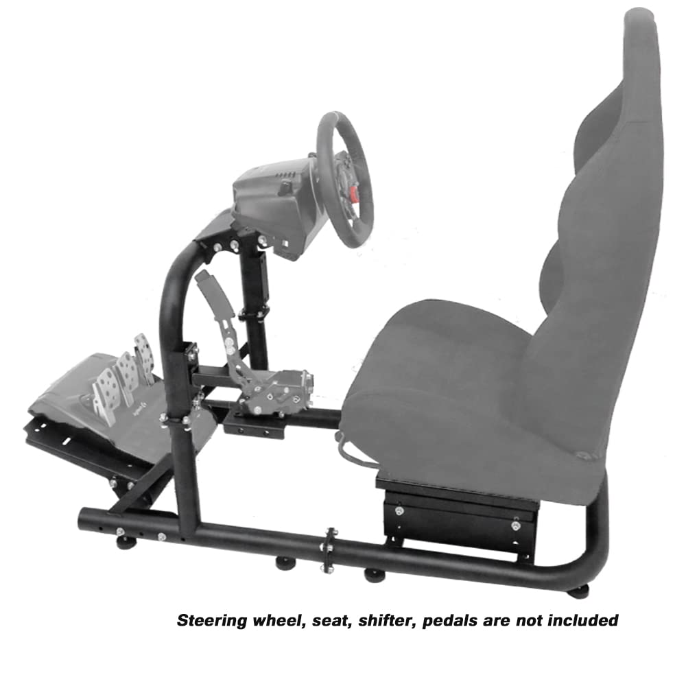 HOTTOBY 50mm thick circular tube G29 Driving Simulator Cockpit, Racing Wheel Stand fits for Logitech G25 G27 G920 Racing Simulator Cockpit,Wheels Pedals and Racing Seat Not Include