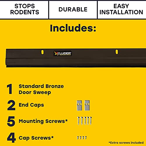 Xcluder 48β Standard Door Sweep, Dark Bronze Seals Out Animals, Enhanced Weather Sealing, Easy to Install Chew Proof