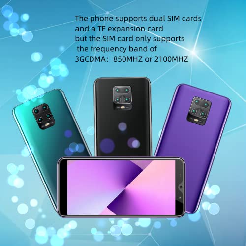 zsddzzy Unlocked Cell Phone,W8, Android Smartphone, 5.72-inch Screen,Dual SIM Card,1G RAM, 8G ROM,Only Supports Dual SIM Card Frequency Band of 3GWCDMA :850/2100MHZ(Purple)