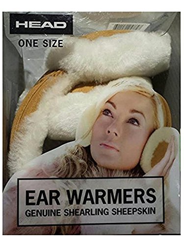 HEAD Womans Ear Warmers Earmuffs with Genuine Shearling Sheepskin One Size Fits All Tan