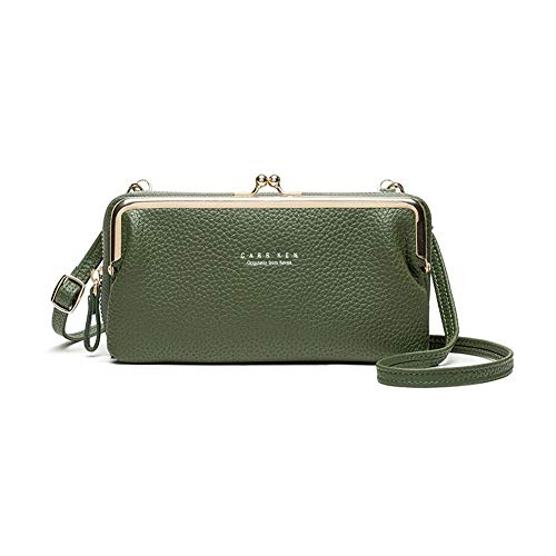 GXF-BAELLERRY Korean Fashion one-Shoulder Diagonal Mobile Phone Bag Multifunctional Horizontal Wallet (Color : Green)