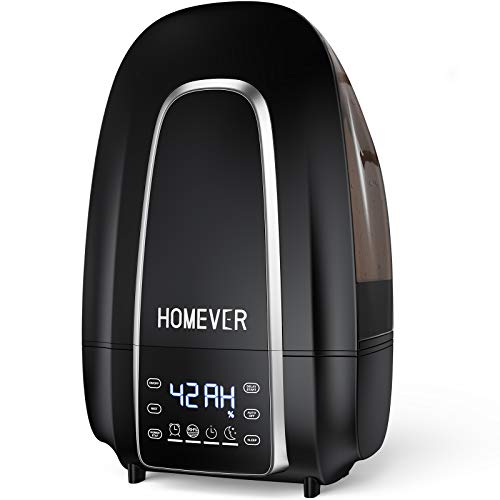 Humidifier for Bedroom, Homever Cool Mist Humidifier, Babies Ultrasonic Vaporizer, 26dB Whisper-Quiet Humidifiers, 5.6L, Touch Screen, 360° Nozzle, Auto Shut-Off & Timing Function, Black