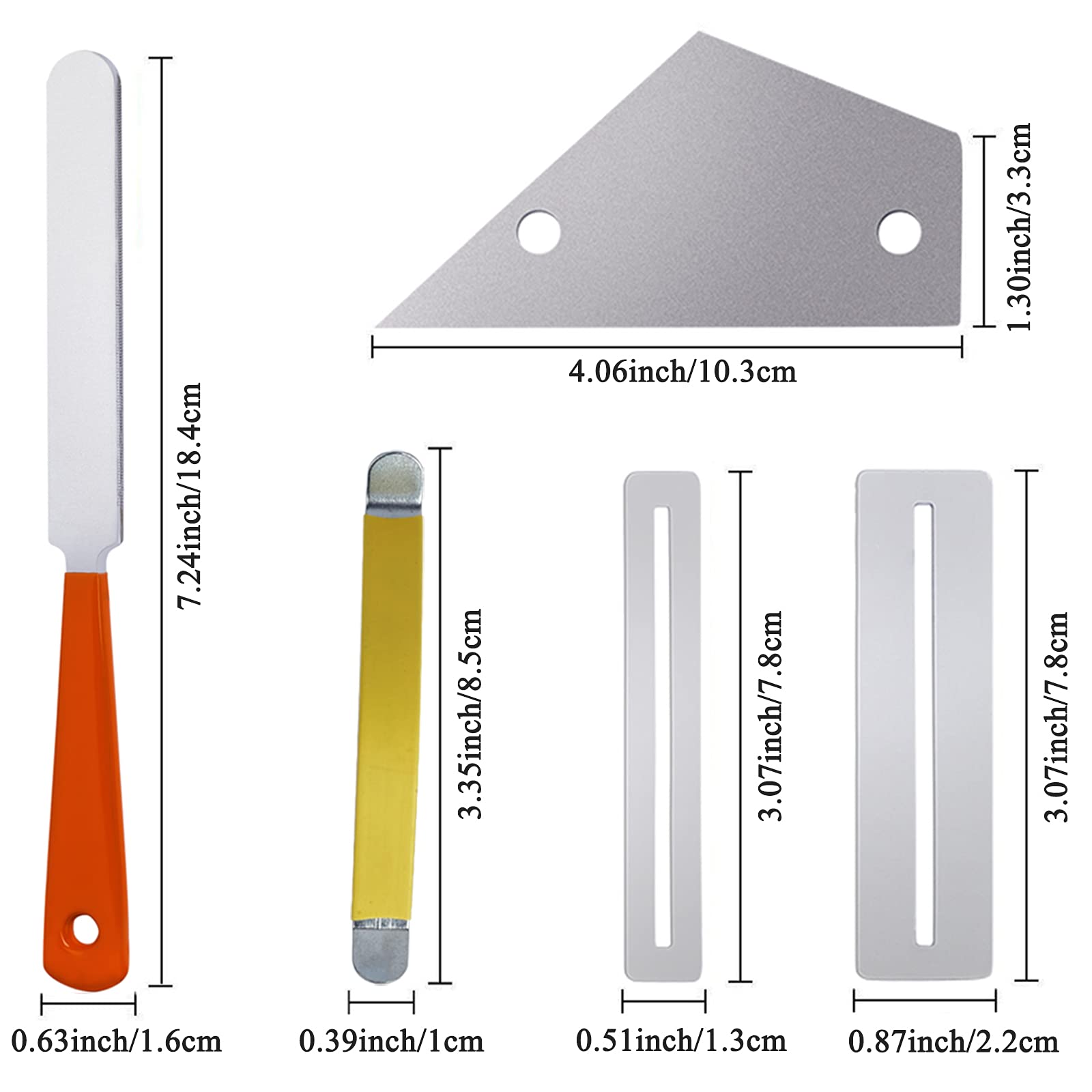 Guitar Luthier Tool Set Including Guitar Fret Crowning File, Fret Leveling Beam Sanding Leveler Beam, Fret Rocker, Fingerboard Guards, String Spreaders and Replacement Sanding Papers for Guitar Bass