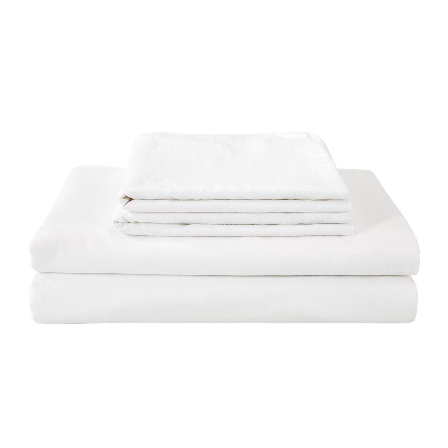 VEEYOO Twin Duvet Cover - Washed Microfiber Comforter Cover with Zipper Closure, Ultra Soft Hypoallergenic 3 Piece White Duvet Cover Sets (1 Duvet Cover, 1 Pillow Sham)