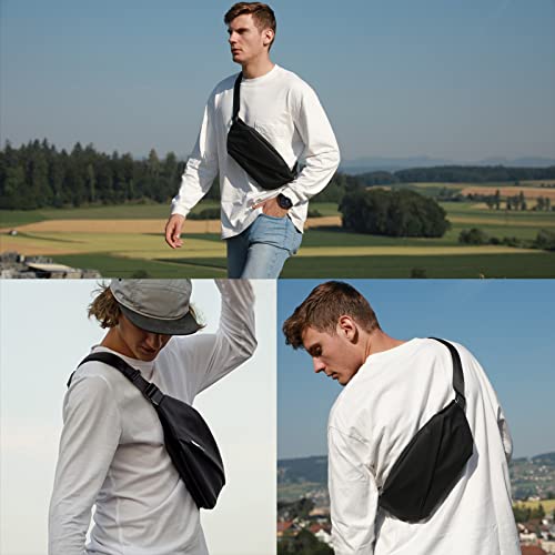 NIID Sling Chest Bag for Men Crossbody,Small Zipper Waterproof Cross Body Shoulder Bags Travel Hiking Daypack(Black)…