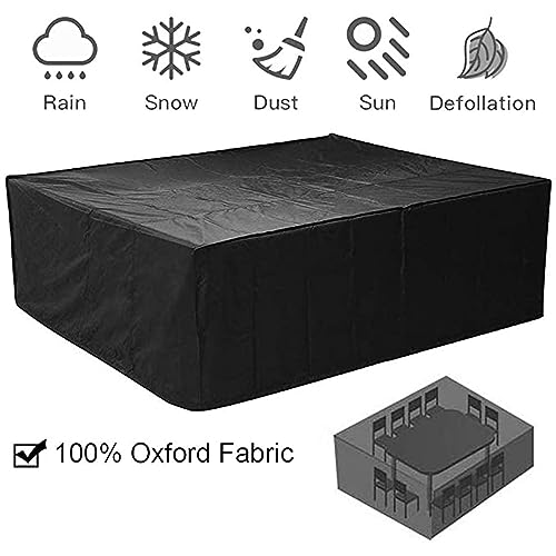QINY Furniture Waterproof Cover Sofa Rain Garden Patio Protective Cover Black and Silver,for Rattan Table Cube Chair 23.8.23 (Color : Black, Size : 80X80X80cm)